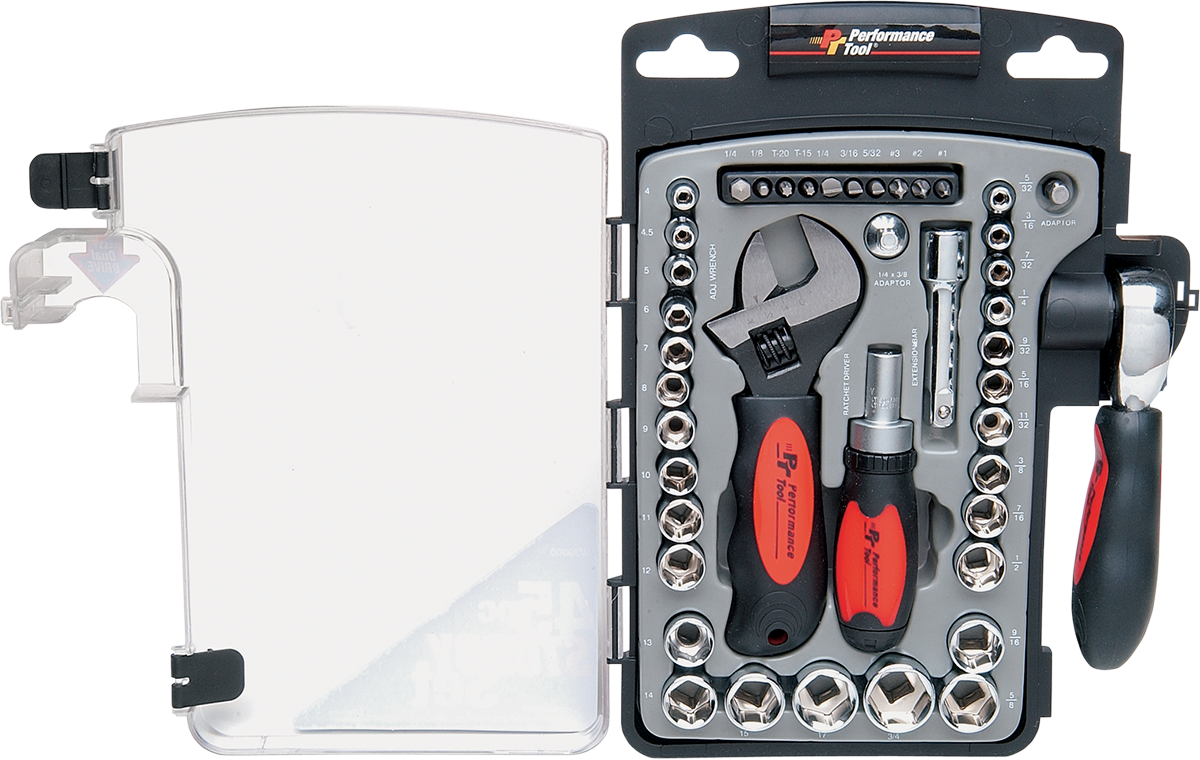 PERFORMANCE TOOL Stubby Tool Set - 45-Piece W39000 - Techworks ...